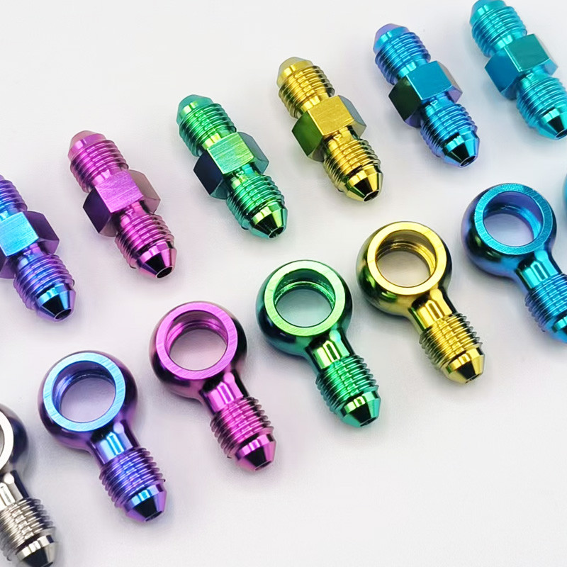 GR5 TC4 Titanium Brake Hose Fittings Adapter AN3-AN3 Brake Hose Clutch ...
