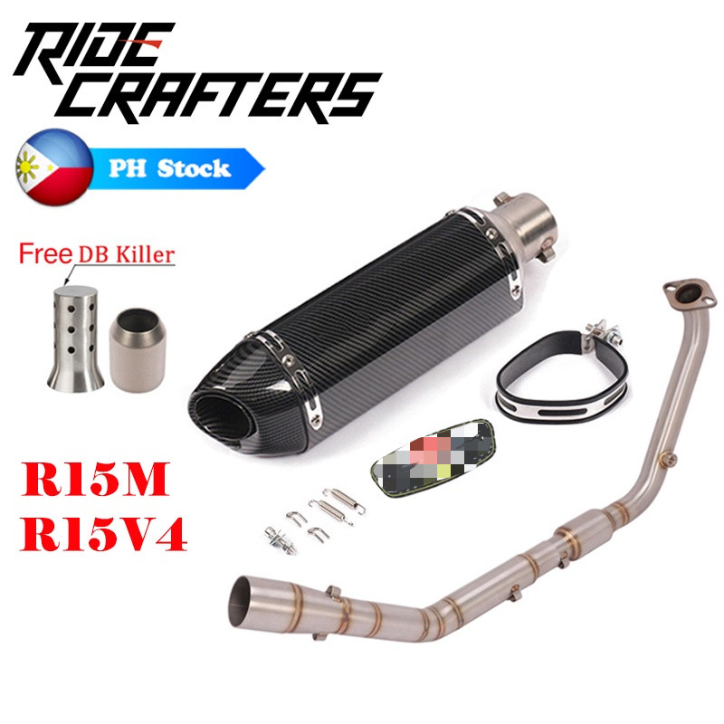RC For Yamaha R15 V4 R15M R15V4 Full Exhaust System Pipes Muffler Elbow ...