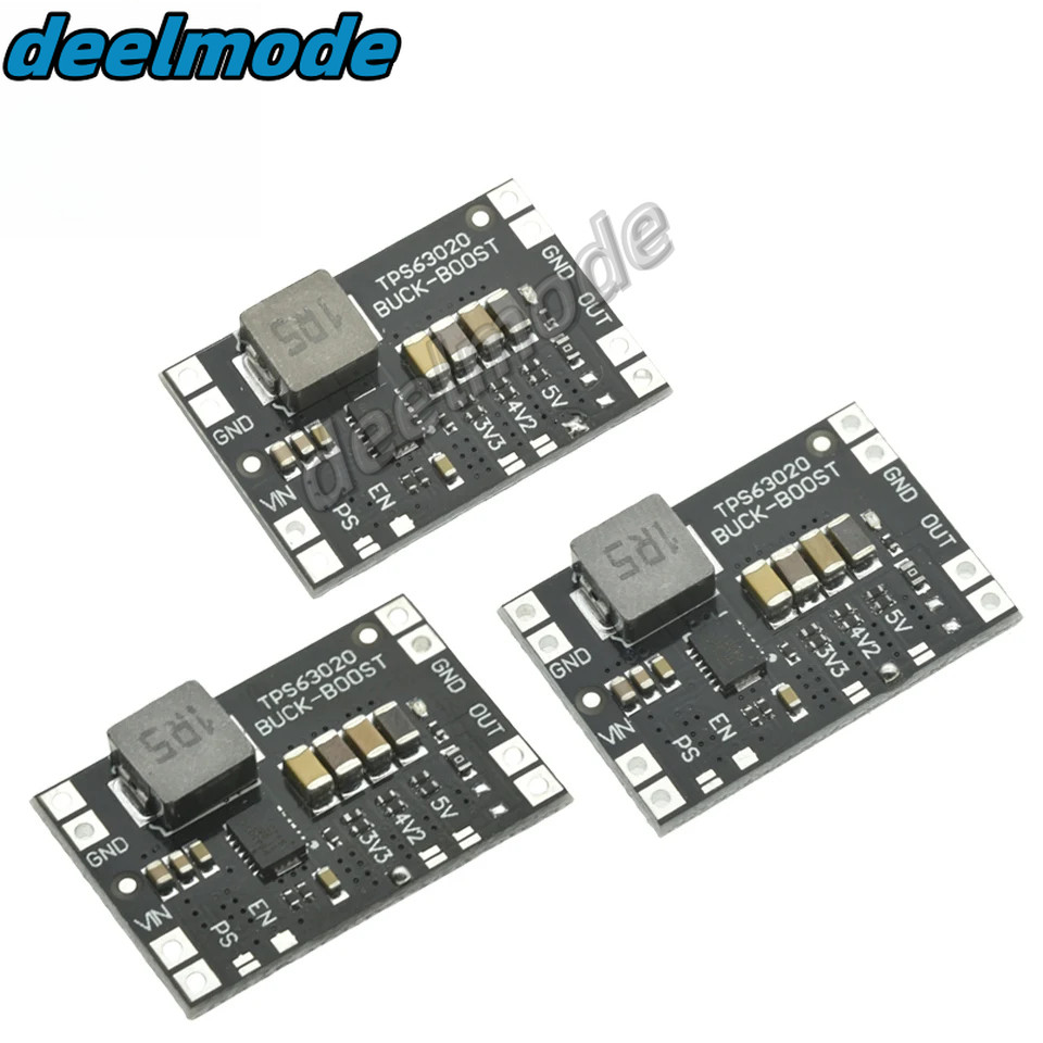 TPS63020 3.3V 4.2V 5V Lithium Battery Automatic Boost Buck Step Up Down ...