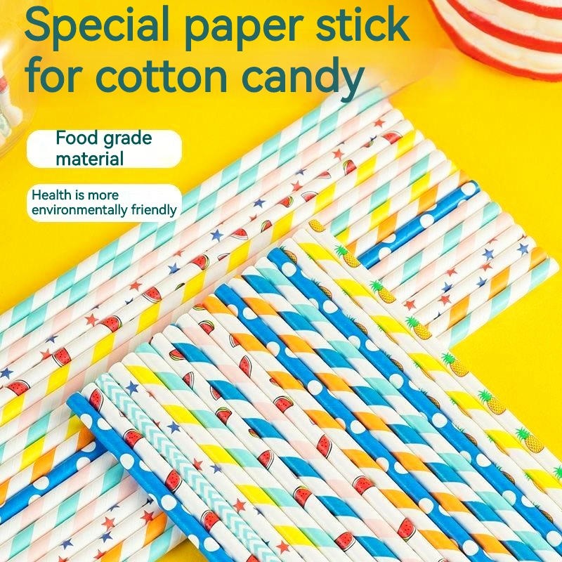 A pack of 50 35cm cotton candy machine specific paper sticks ...