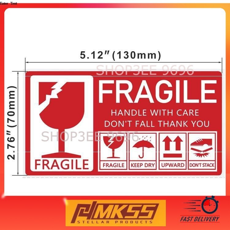 Fragile Sticker 70mm x 130mm 5pcs 20pcs 100pcs Labelling Handle With ...