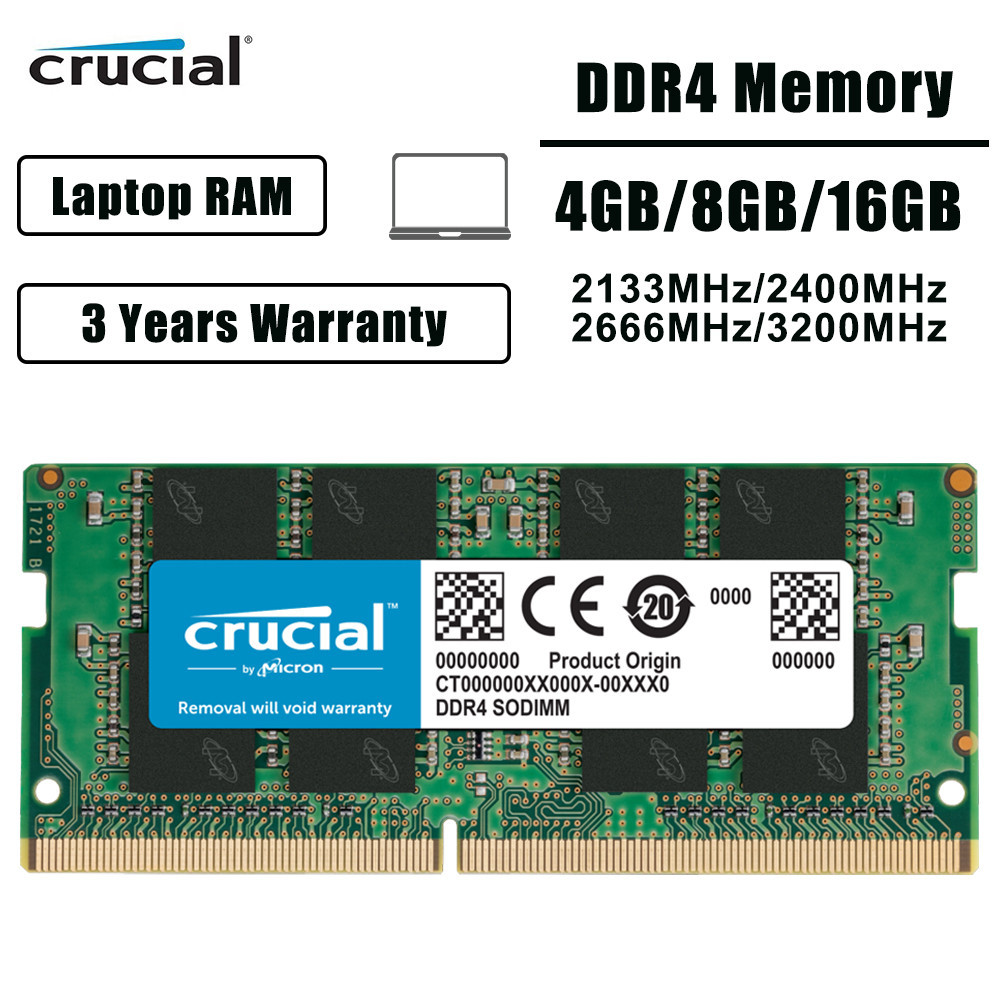 Crucial DDR4 RAM 4GB 8GB 16GB 2133Mhz 2400Mhz 2666Mhz 3200Mhz SOIDMM Memory for Laptop Notebook ...