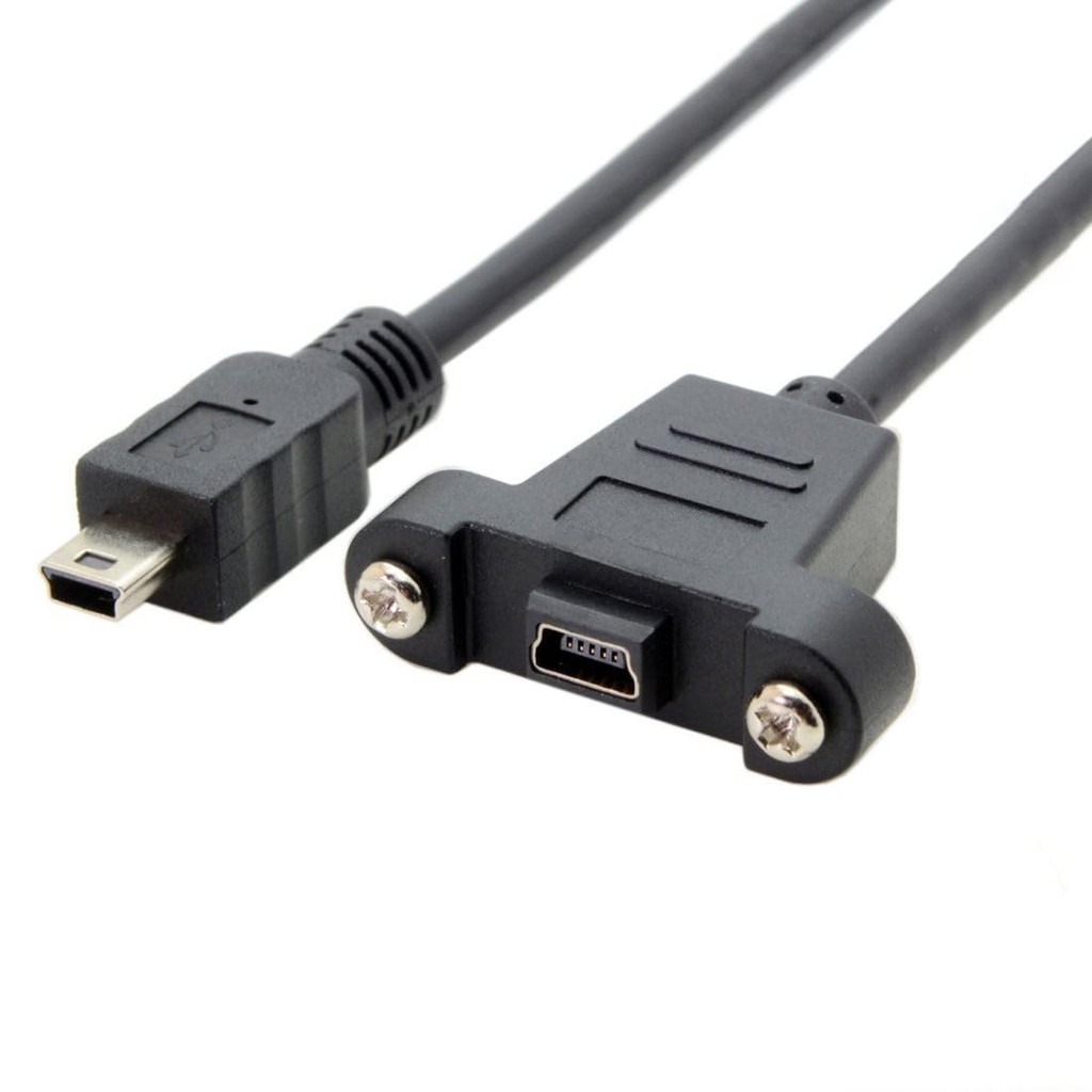 Mini USB 5Pin Male to Female Extension Cable Panel Mount Type with ...