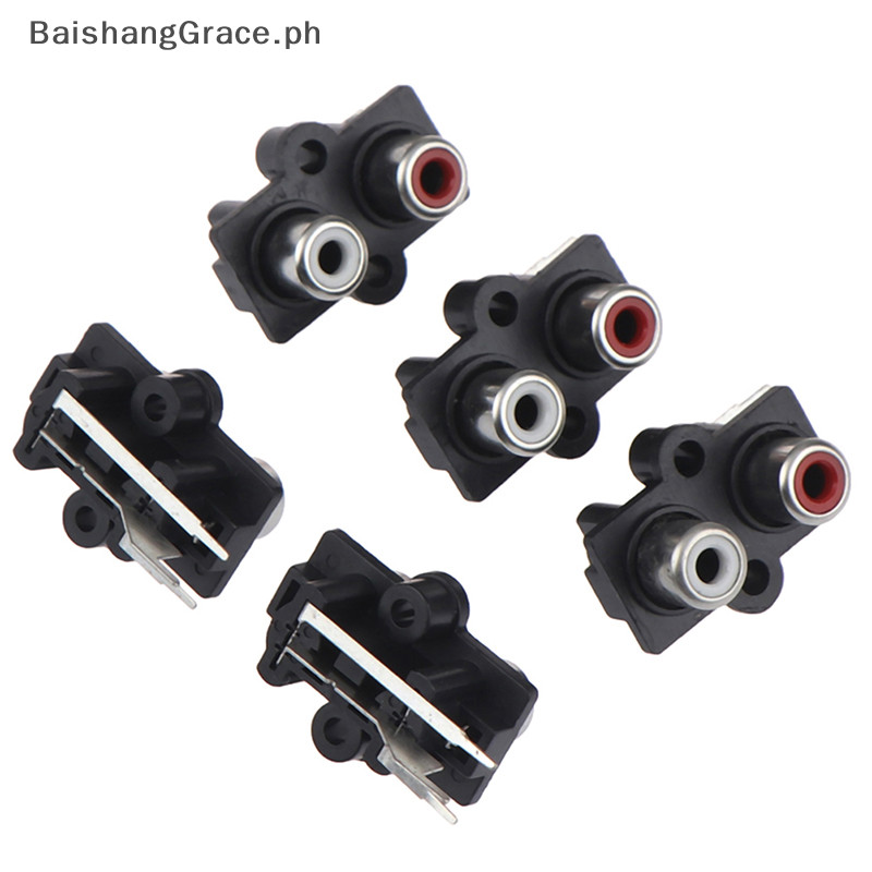 BGPH 5Pcs 2/4 hole RCA Female Stereo audio Jack AV Audio input socket ...