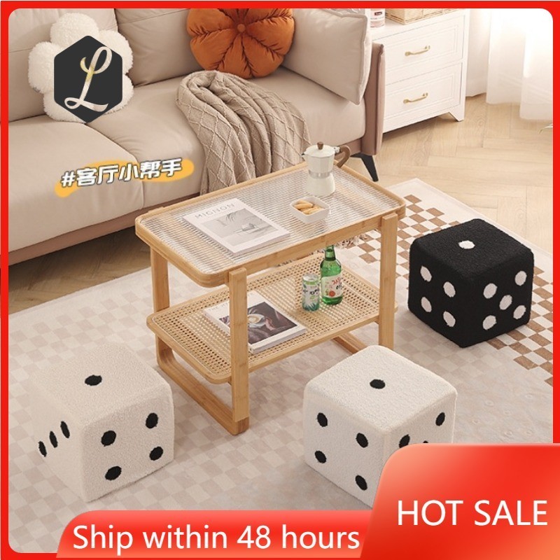 Fast Shipping Lamb's Wool Dice Stool Creative Shoes Stool Bedroom ...