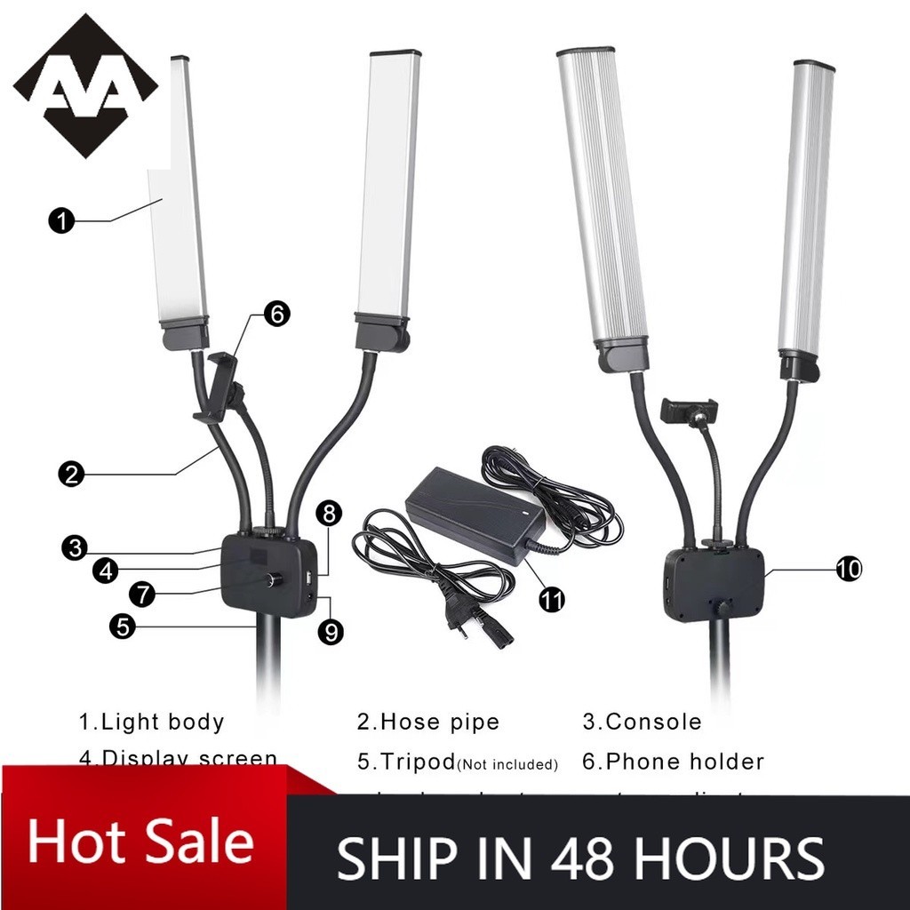 LED Fill Light Flexible Double Arms Bi-color Dimmable Beauty LED Video ...