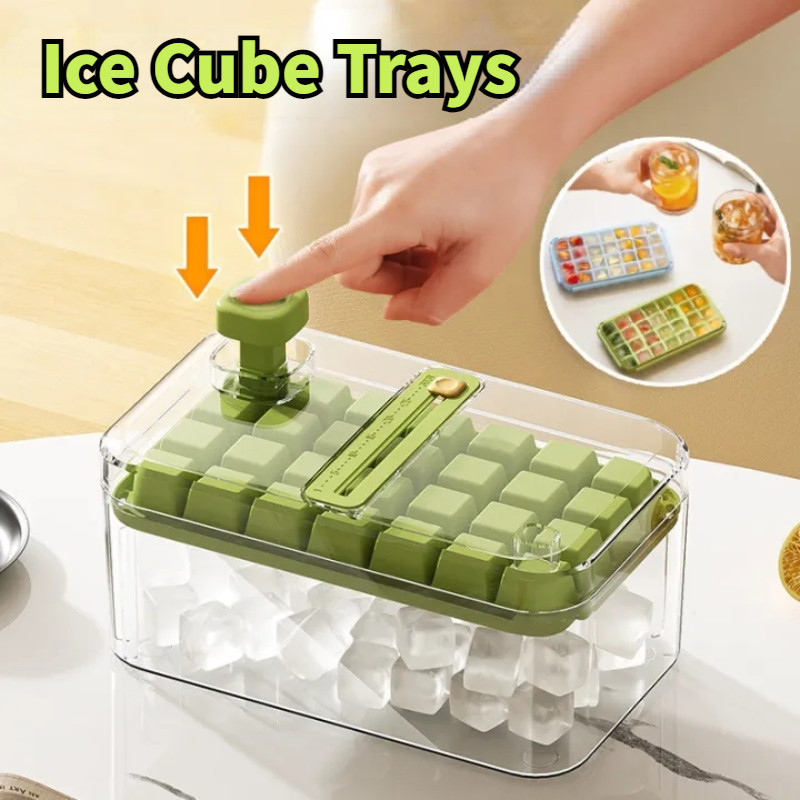 Ice Lattice Ice Cube Tray with Lid 2 Pack Ice Cube Molder 56 PCS Ice ...