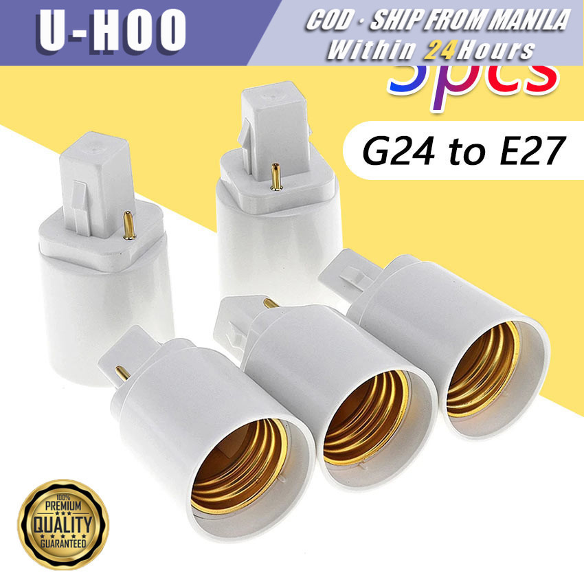 5 Pcs Set G24 To E27 LED Light Bulb Holder Converter 2 PIN Lamp Base ...