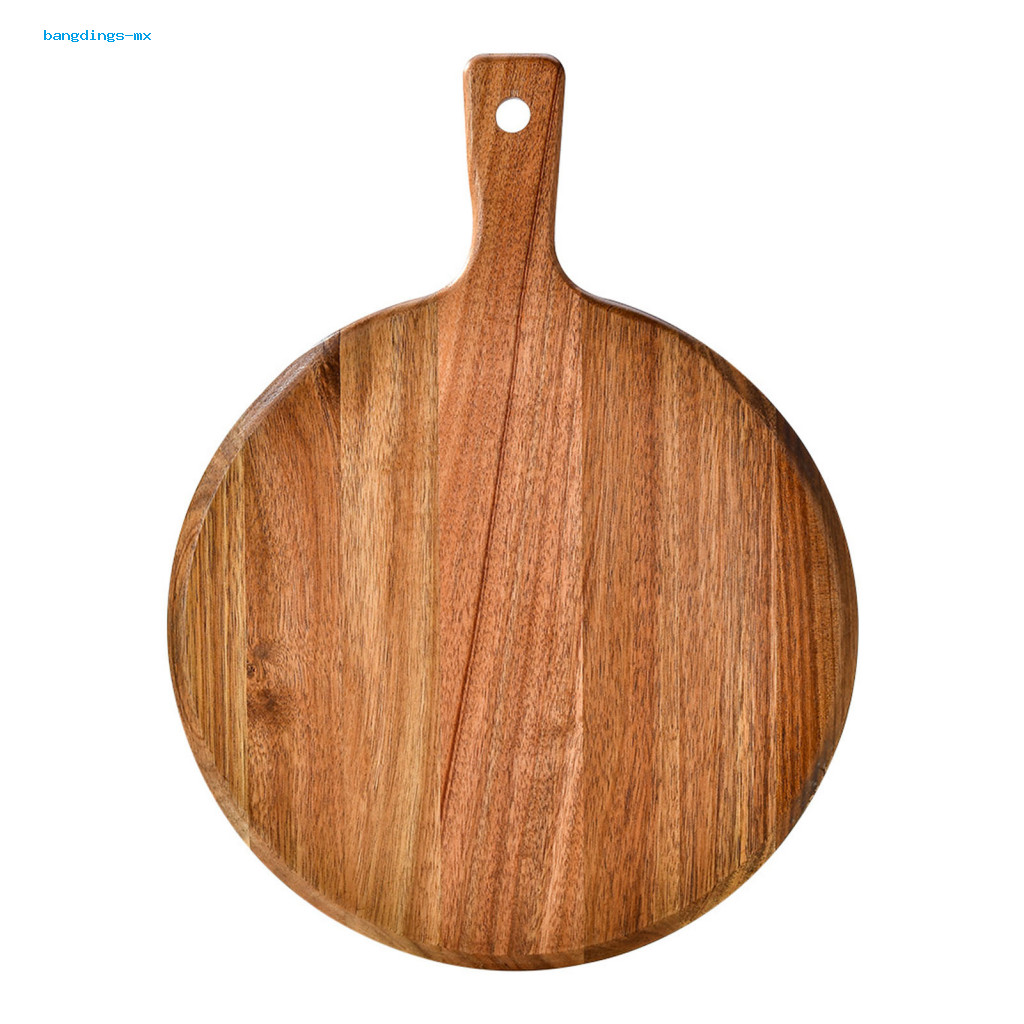 ba Wood Cutting Board Multipurpose Wooden Pizza Pan with Long Handle ...