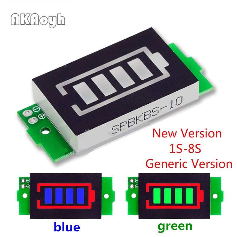1/2/3/4/5/6/7/8S Lithium Battery Capacity Indicator Module Blue Green ...