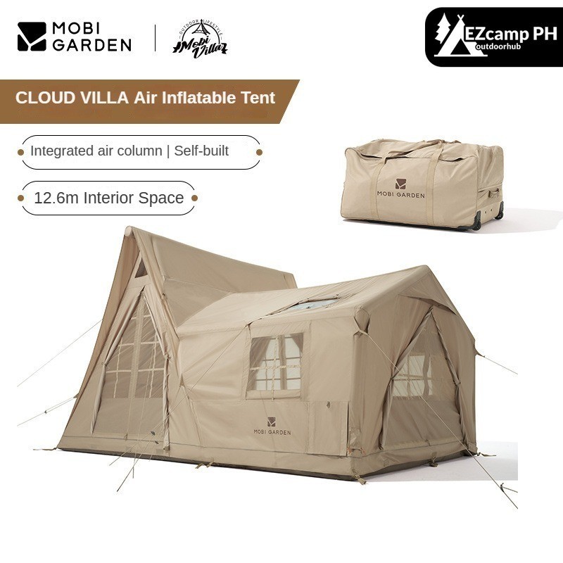 Mobi Garden CLOUD VILLA 12.6 Air Inflatable Tent Large 12.6m² PVC Poles ...