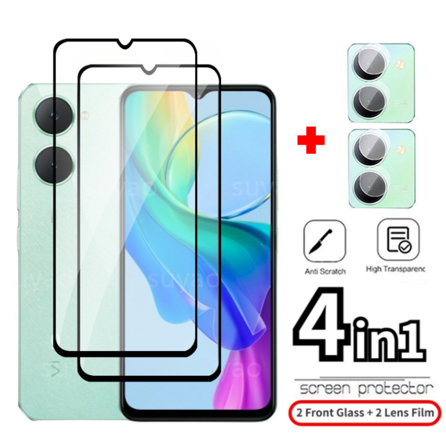 4in1 Tempered Glass For Vivo Y18 2024 4G Screen Protector Film For ...
