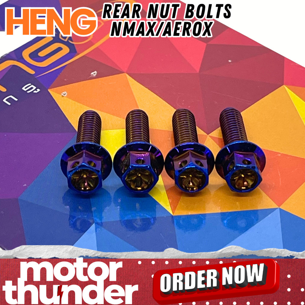 HENG Rear Nut For Nmax V1, V2, & V2.1 / Aerox V1 & V2 CNC | Shopee ...