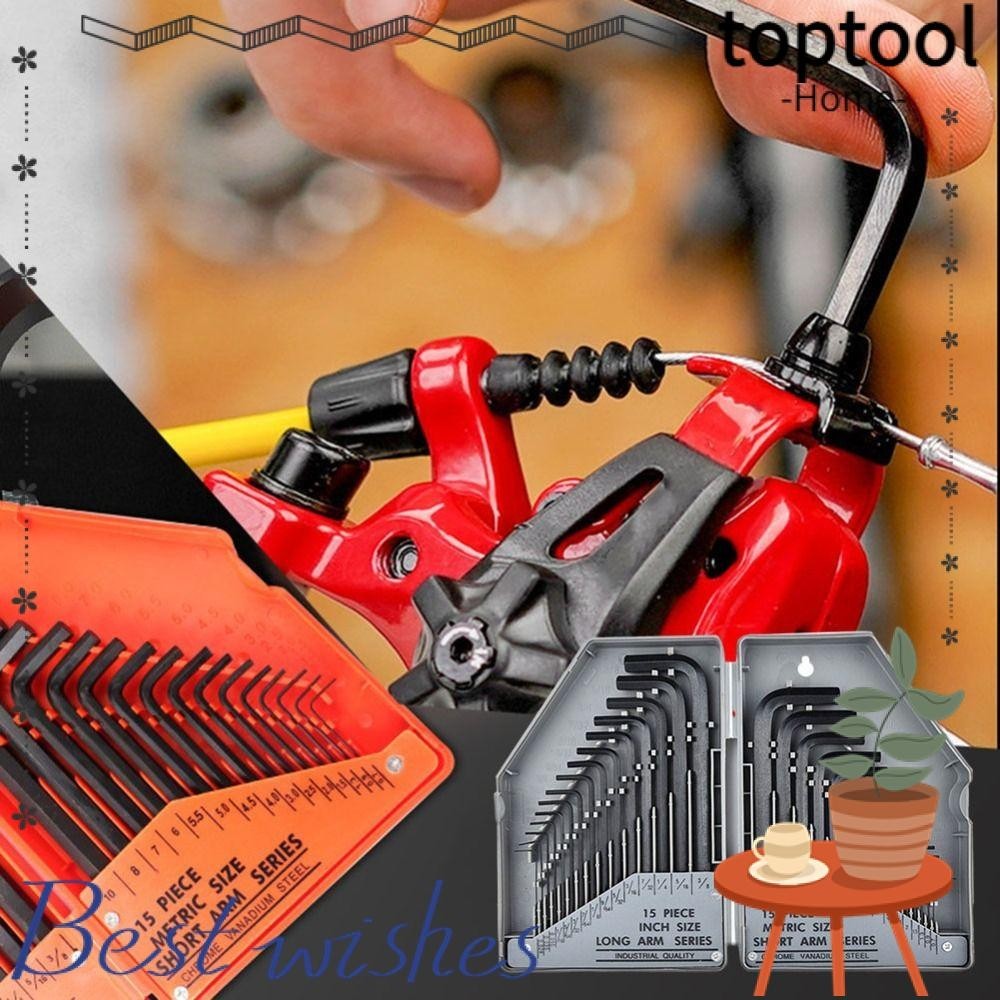 TOPTOOL 30PCS/Set Allen Wrench, Long Short Arm L-shaped Allen Wrench Hex Key Set, with Hand ...