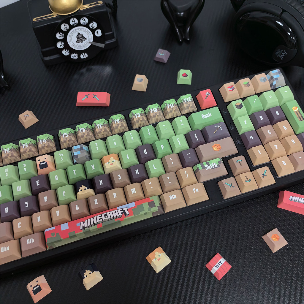 Minecraft Keycap Cherry Profile PBT Five-sided Dye Sublimation 133 Keys ...