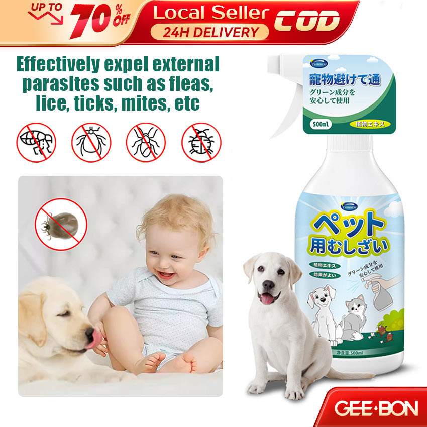 GEEBON 500ML Pet Tick And Flea Spray For Cat Dog Anti Tick Garapata ...