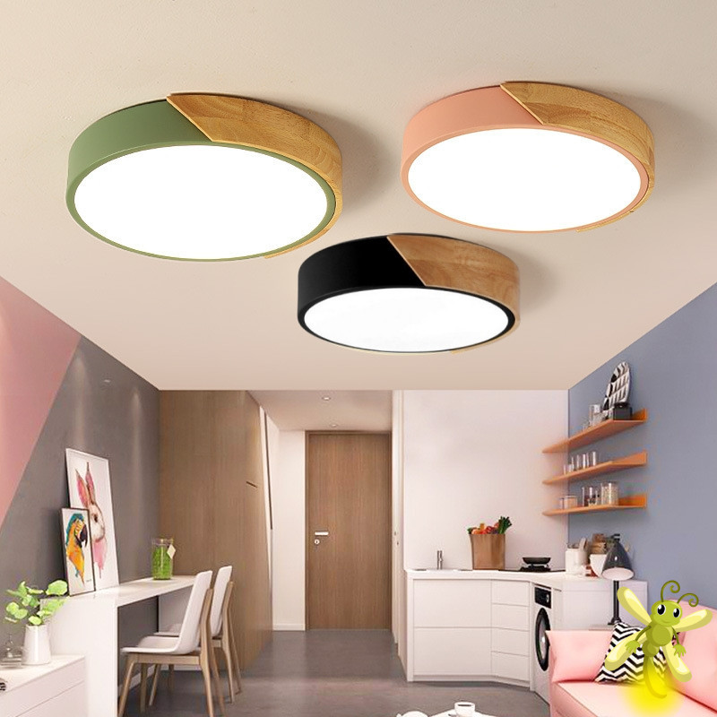 Nordic Wood Celling Lamp LED Chandelier Ceiling Light Tri Color Design ...