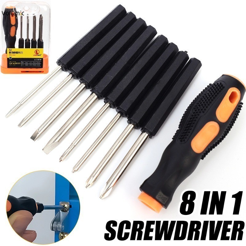 Multifunction 8 in 1 Screwdriver Set Slotted Multi-style Bits Expansion ...