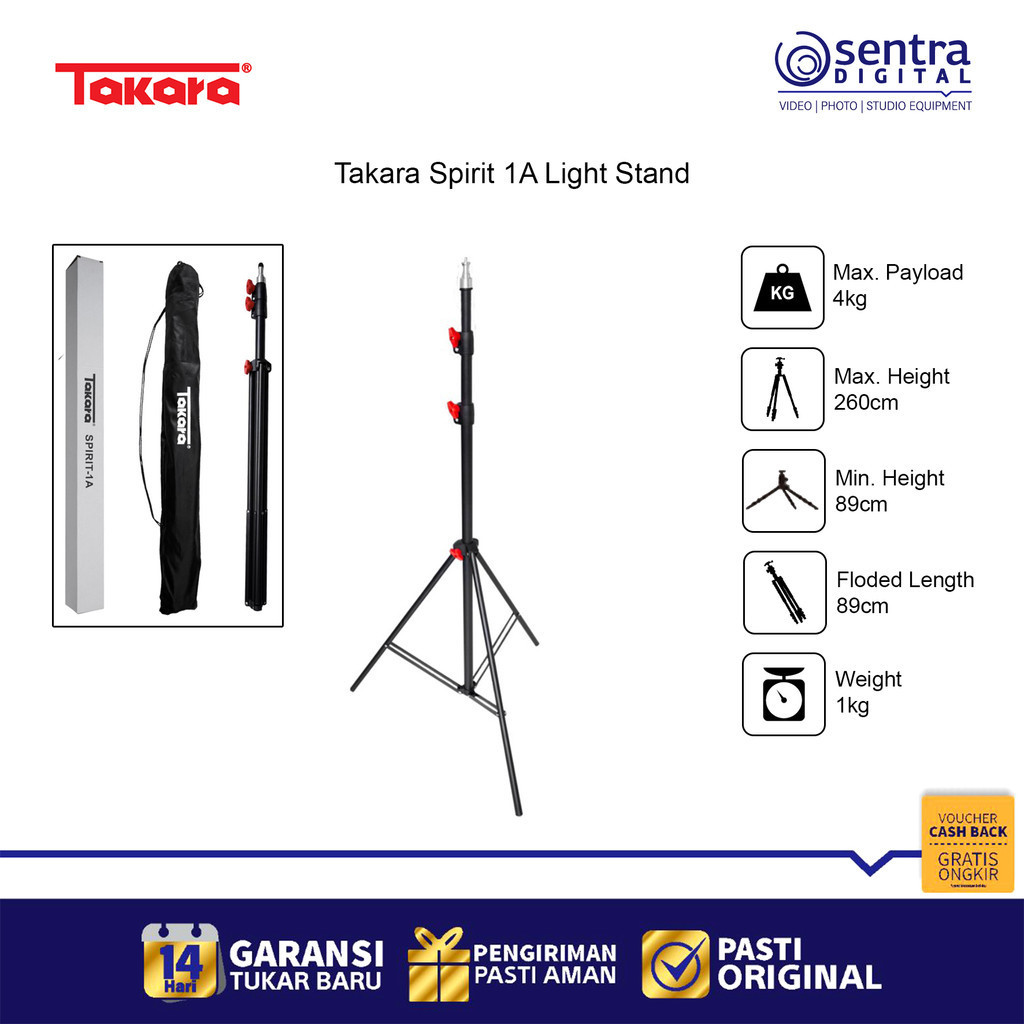 Takara Spirit 1 A light stand 1A tripod Studio Lighting Lamp | Shopee ...