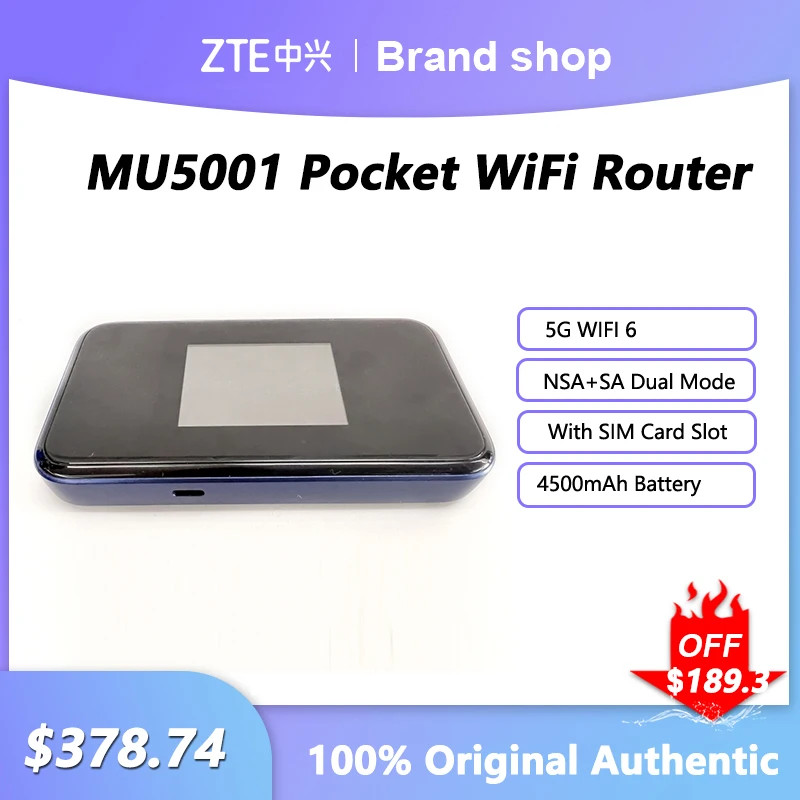 Original OPTUS MU5001 Pocket WiFi Router Wi-Fi6 1800Mbps NSA+SA Modem ...