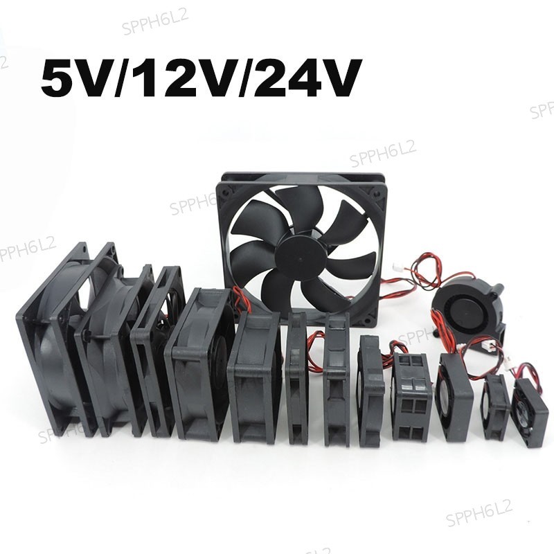 DC 5V 12V 24V Cooling Fan Brushless Motor Case 30mm 40MM 50MM 60MM 70MM 80MM 90MM 120MM 4cm 12cm ...