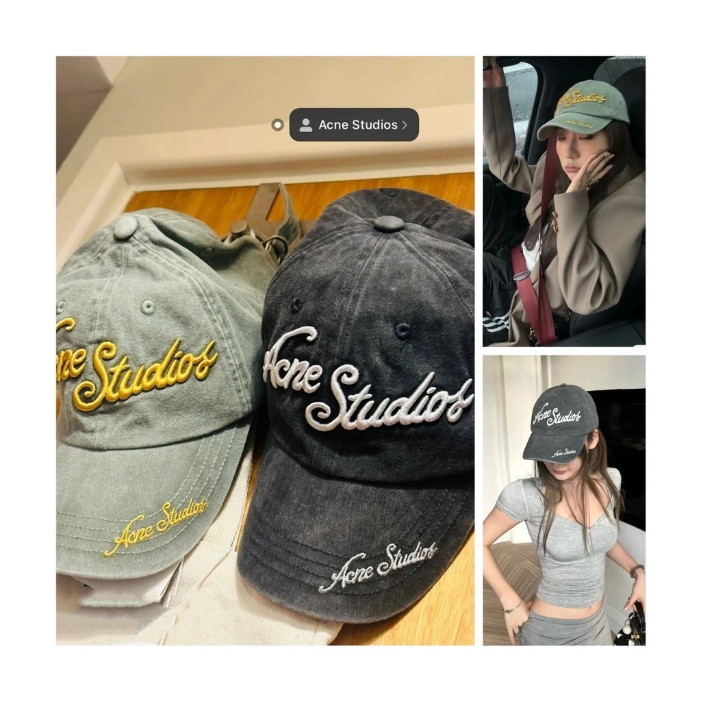 AC hat letter logo embroidered design baseball cap washed to make old ...