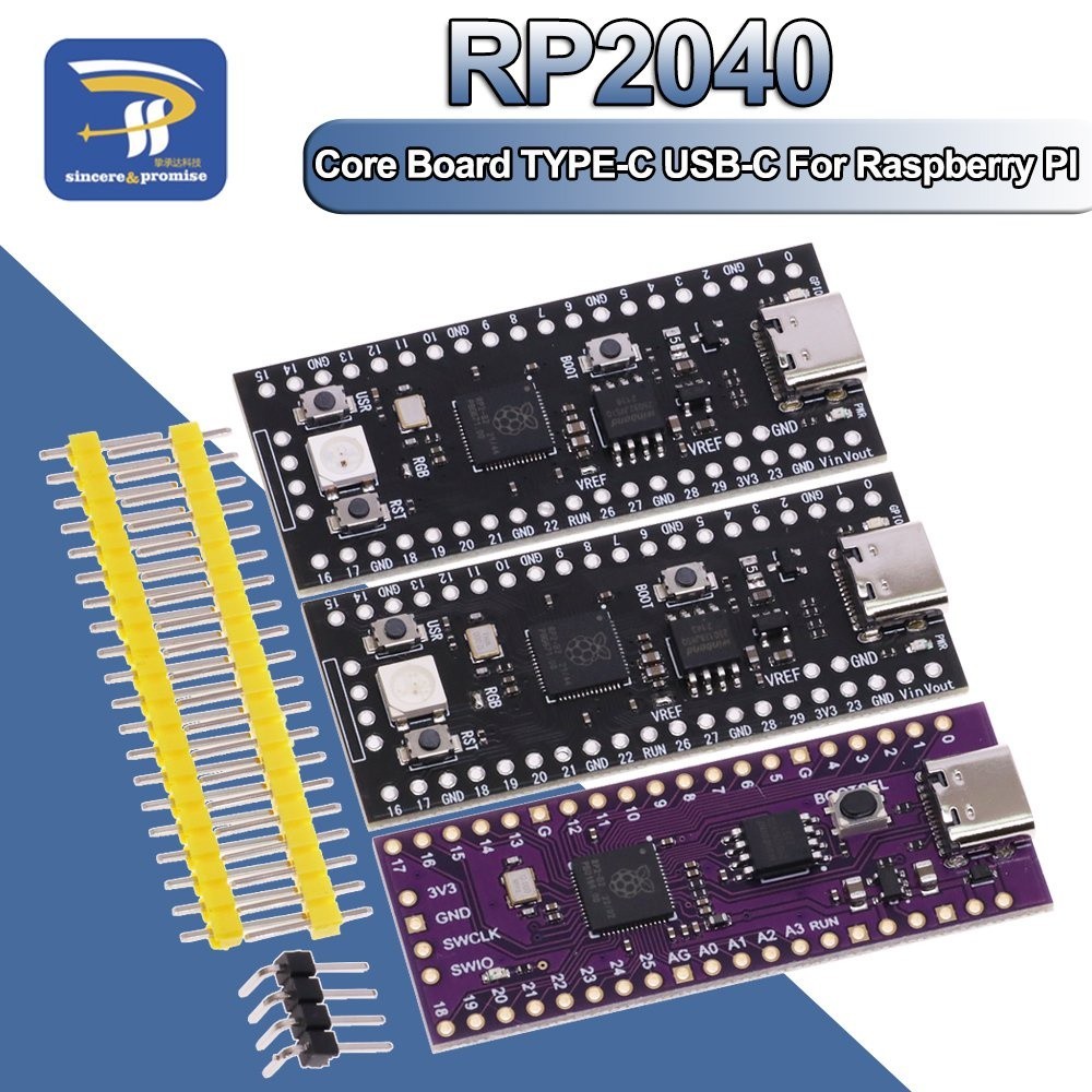 RQ+Raspberry Pi Pico Development Board TYPE-C High-Performance Microcontroller Board RP2040 ...