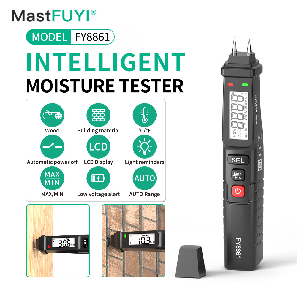 Wood Moisture Meter Wall Moisture Content Tester Paperboard Humidity ...