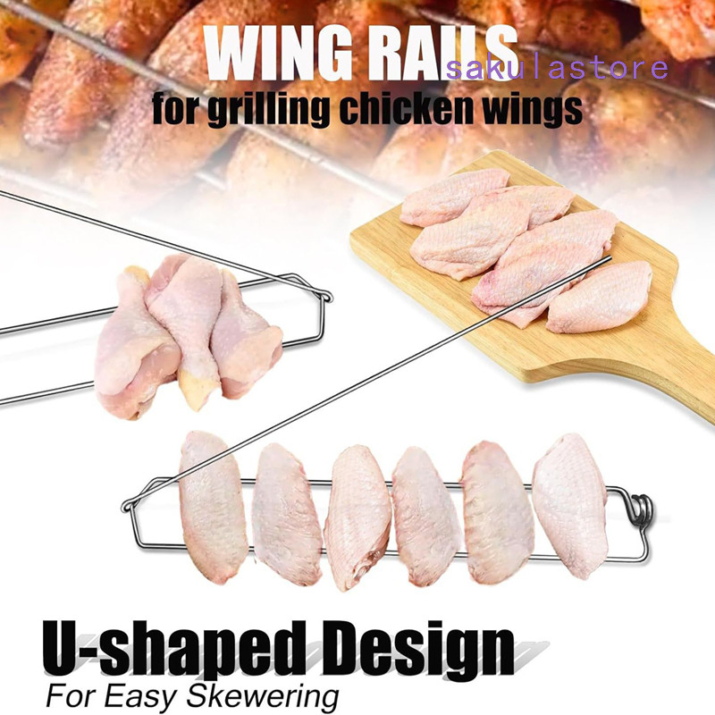 Chicken Wing BBQ Fork Wing Rails For Grilling Chicken Wings Chicken Leg ...