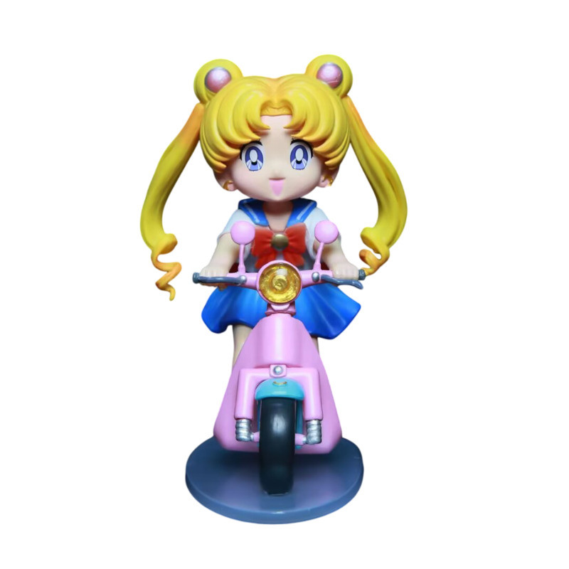 12CM Sailor Moon Mini Motorcycle Usagi Tsukino Sailor Suit Chibi Anime ...