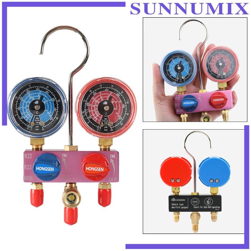 [Sunnimix] Mini Manifolds Gauge for R32 R410A Conditioning Maintenance ...