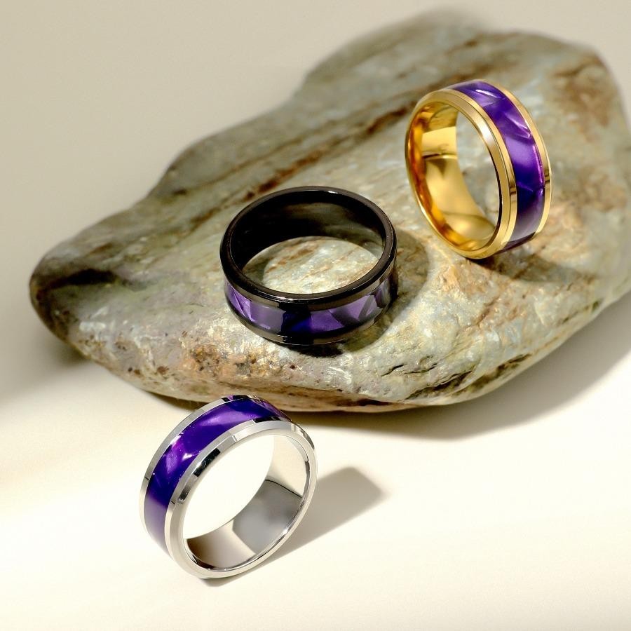 Fashion Titanium Steel Ring Purple Classic | Shopee Philippines