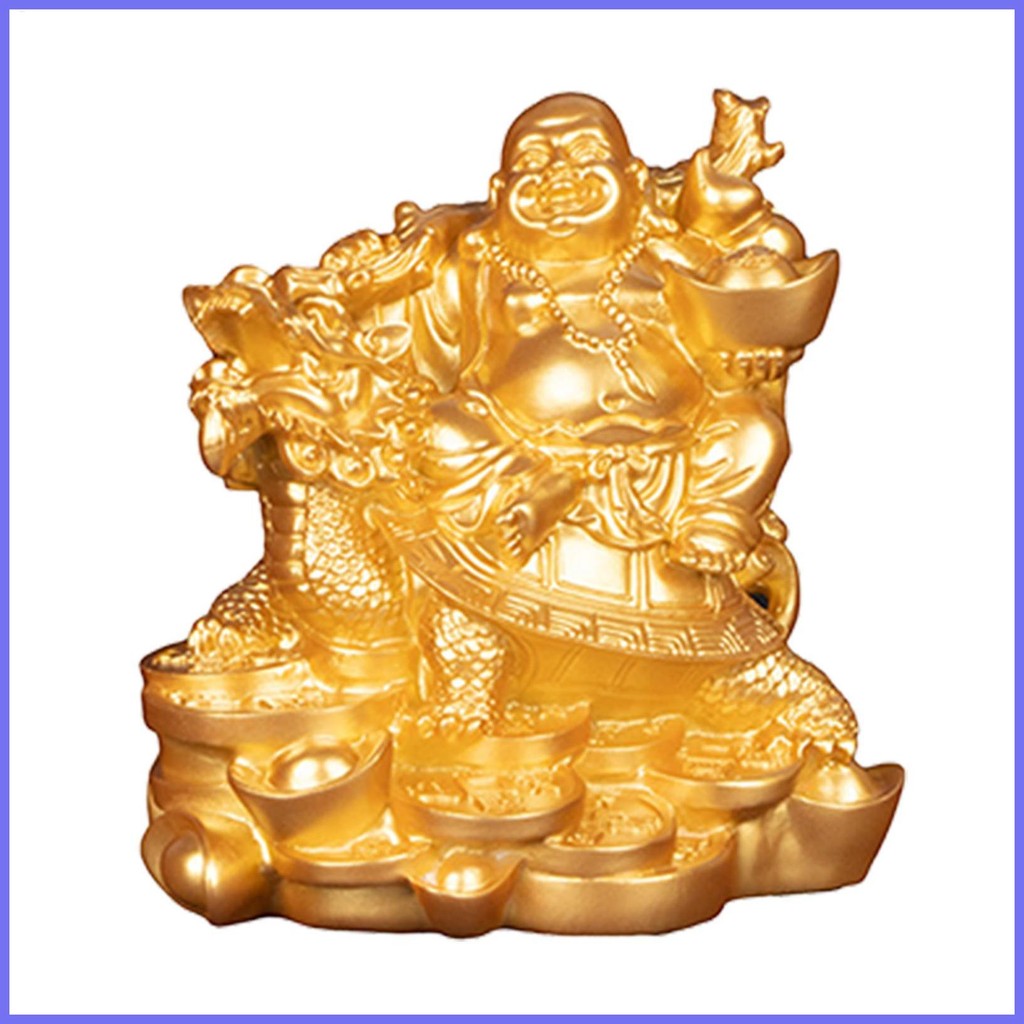 Laughing Buddha Turtle-Wealth Buddha Resin Turtle-Wealth Buddha Feng Shui Prosperity Chinese ...