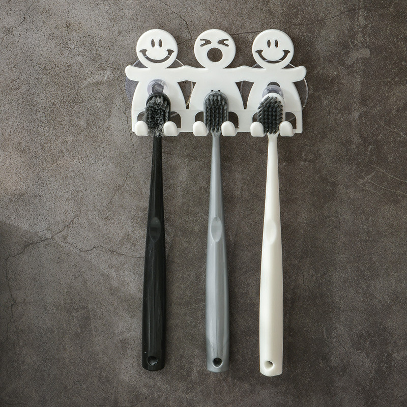 Cartoon suction cup type Toothbrush holder Cute smiley face tooth ...