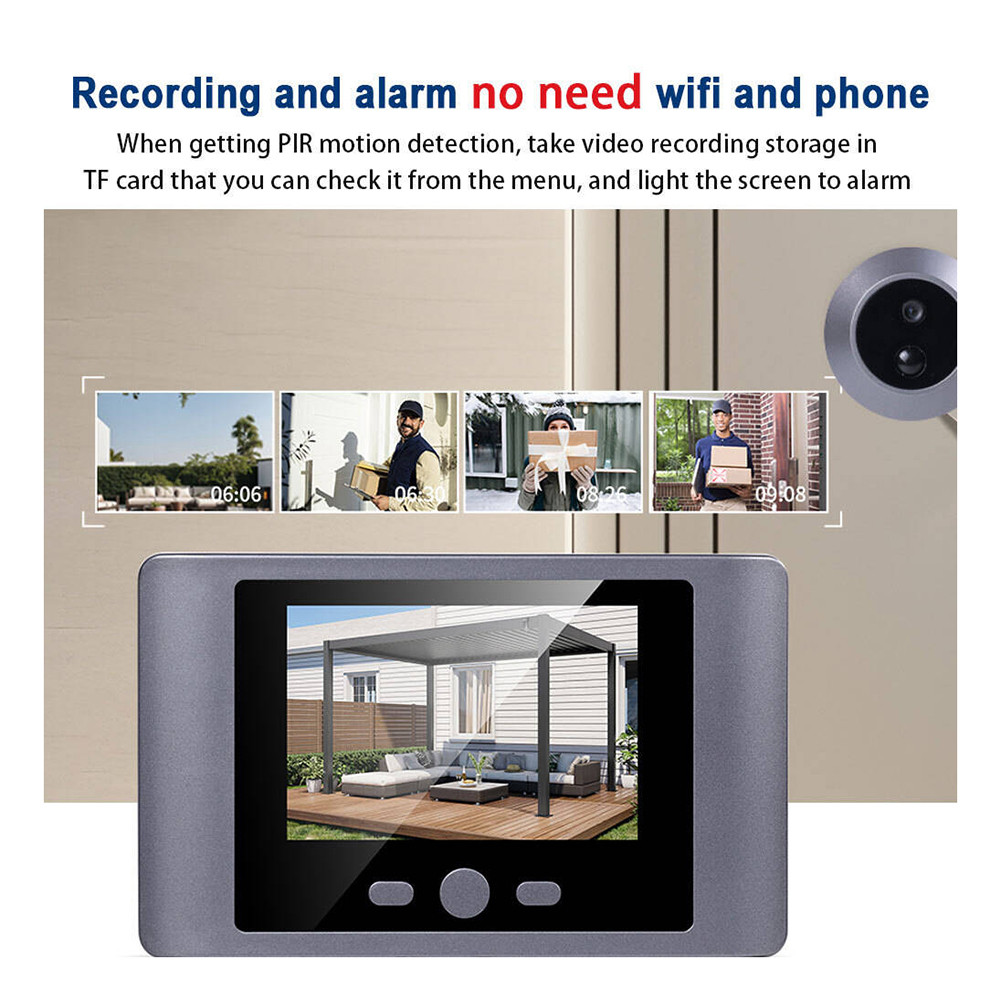 Mini Peephole Smart Wireless Door Viewer Camera PIR Motion Detection ...