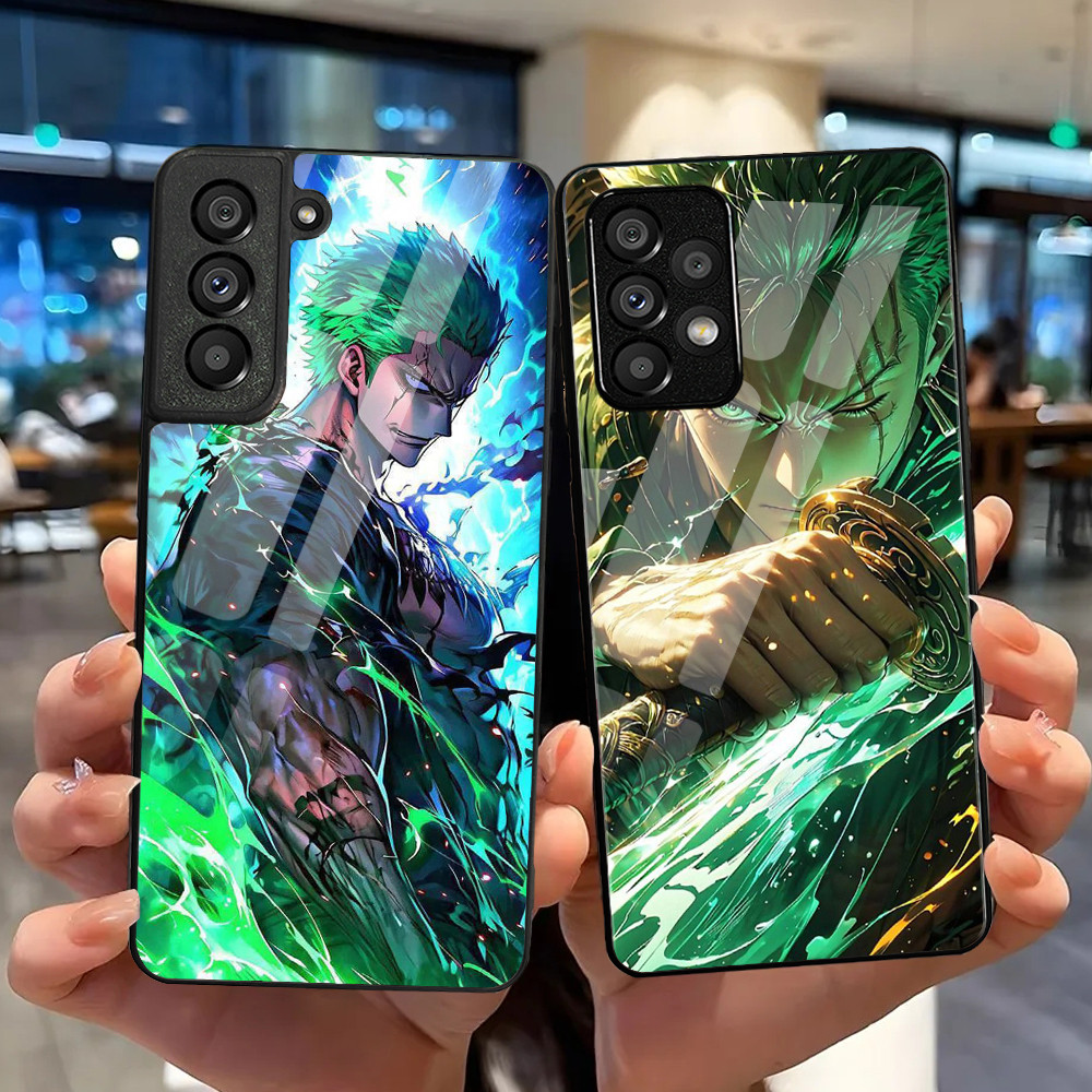 ONE PIECE ZORO 07 Tempered Glass Phone Case For Samsung Galaxy Cover ...