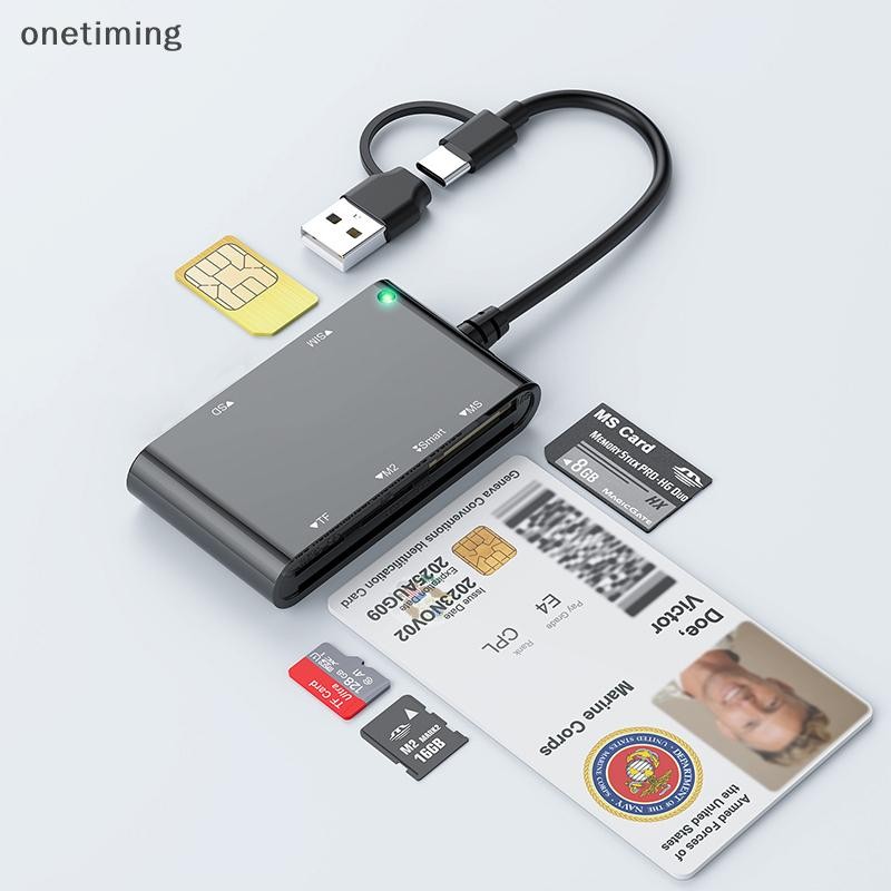 Otph 6in1 Multi Ports Smart Card Reader MS/M2/TF/SD/SIM Card For ID ...