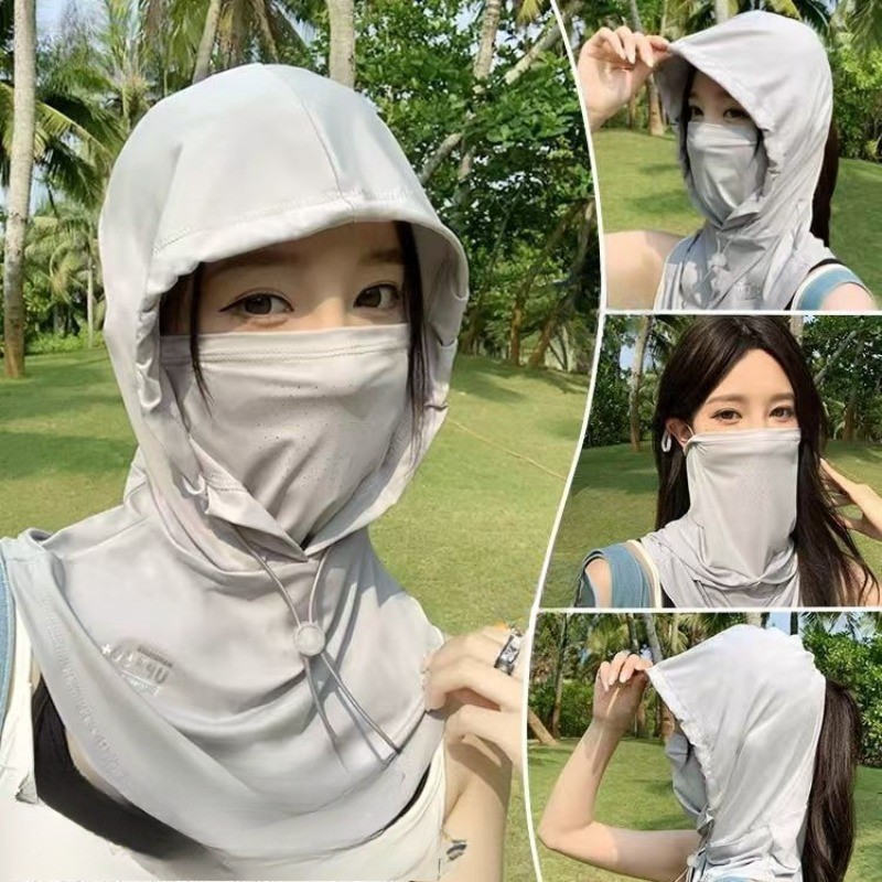 【Magpie】Sun protection full face mask Summer thin outdoor sun ...