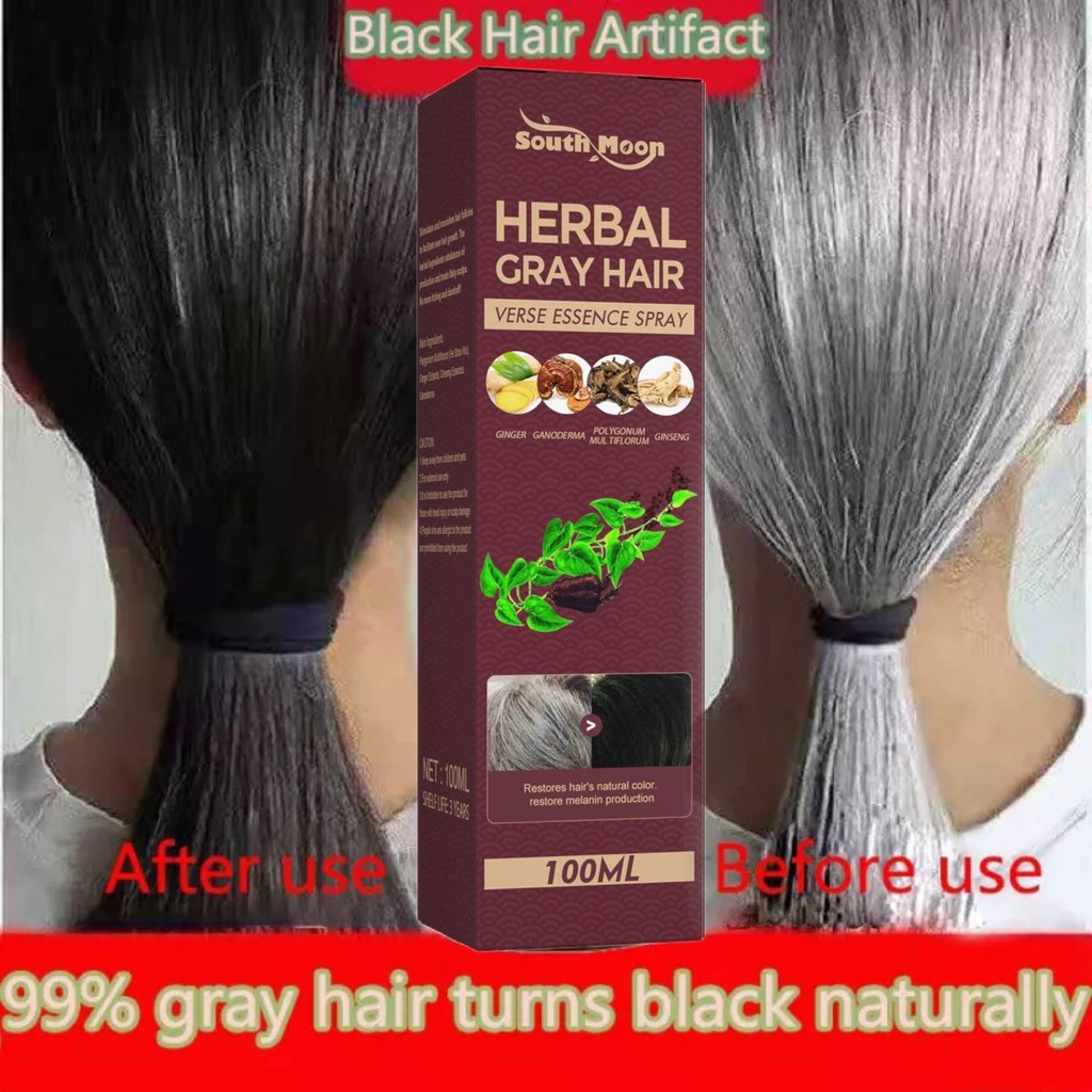 【In Stock】Herbal Cray Hair Blackening Spray Japan 100ml Gray Hair ...