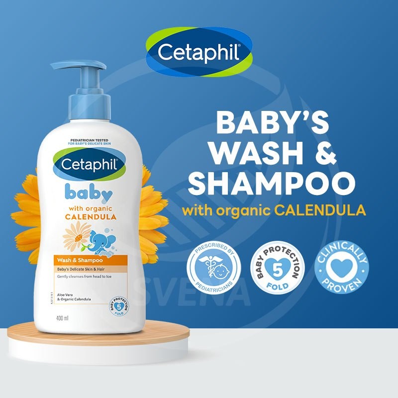 Cetaphil Baby Wash and Shampoo with Organic Calendula for Newborn 400ml ...