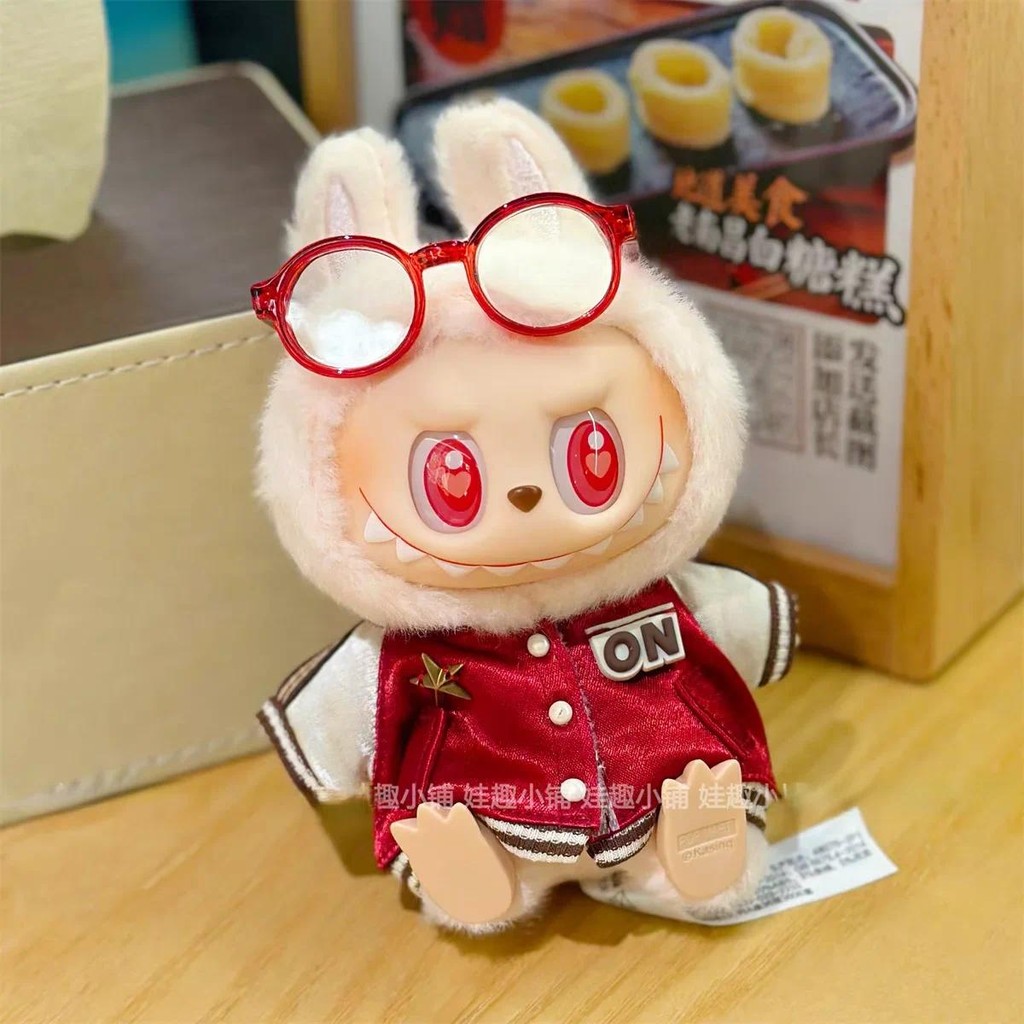 15cm Labubu Outfit Red Baseball Jersey Doll Clothes & Accessories ...