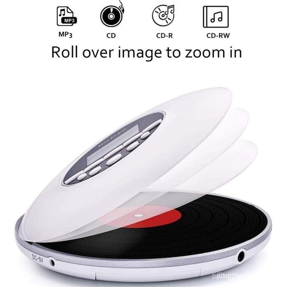 Portable CD Player Personal Built-in Discman Anti-Skip Battery ...