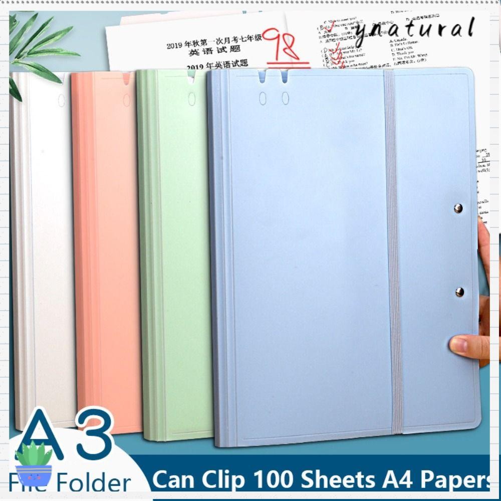 YNATURAL Exam Paper Storage Clip, Strap Design Multifunction A3 File ...