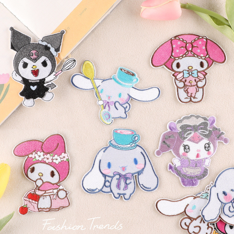 Diy Cartoon Embroidery Self-Adhesive Cloth Stickers Cute Cartoon ...