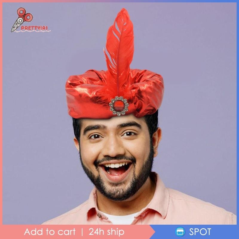 [Prettyia1] Indian Sultan Turban Hats, Sultan Hat, Sultan Indian Props ...