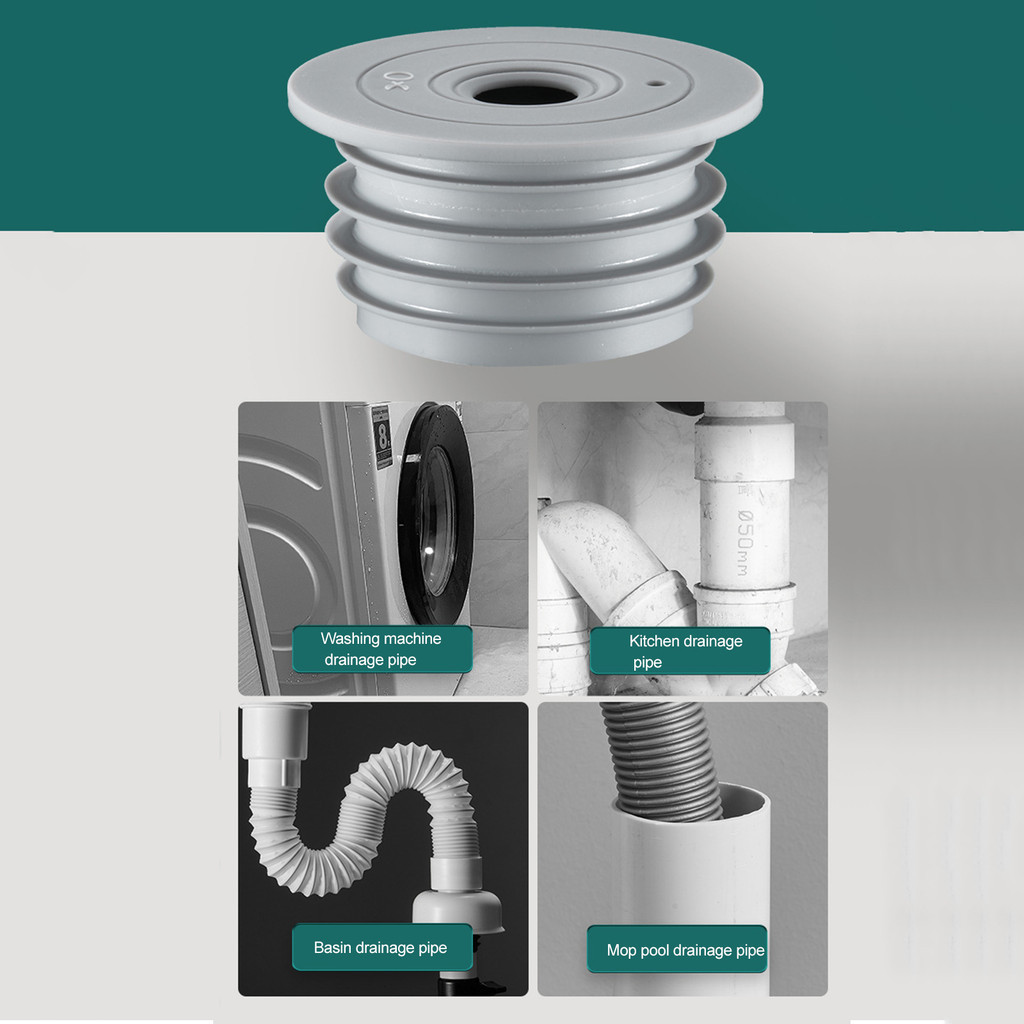 TU Sewer Deodorant Cover Silicone Washing Machine Drain Pipe Connector ...