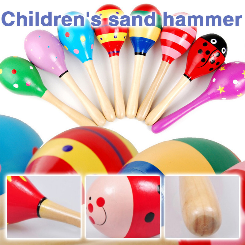 Colorful Wooden Maracas Baby Child Musical Instrument | Shopee Philippines