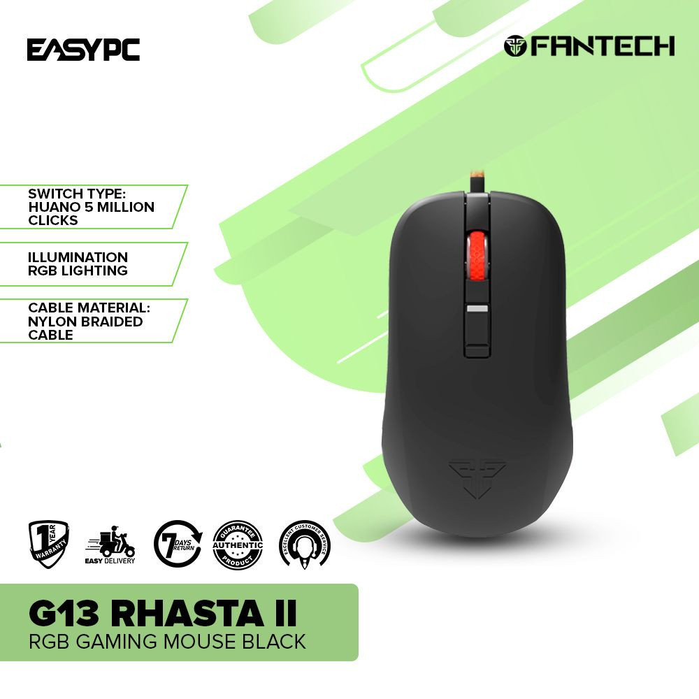 EasyPC | Fantech G13/ G10 Rhasta II RGB Gaming Mouse Black | Shopee ...