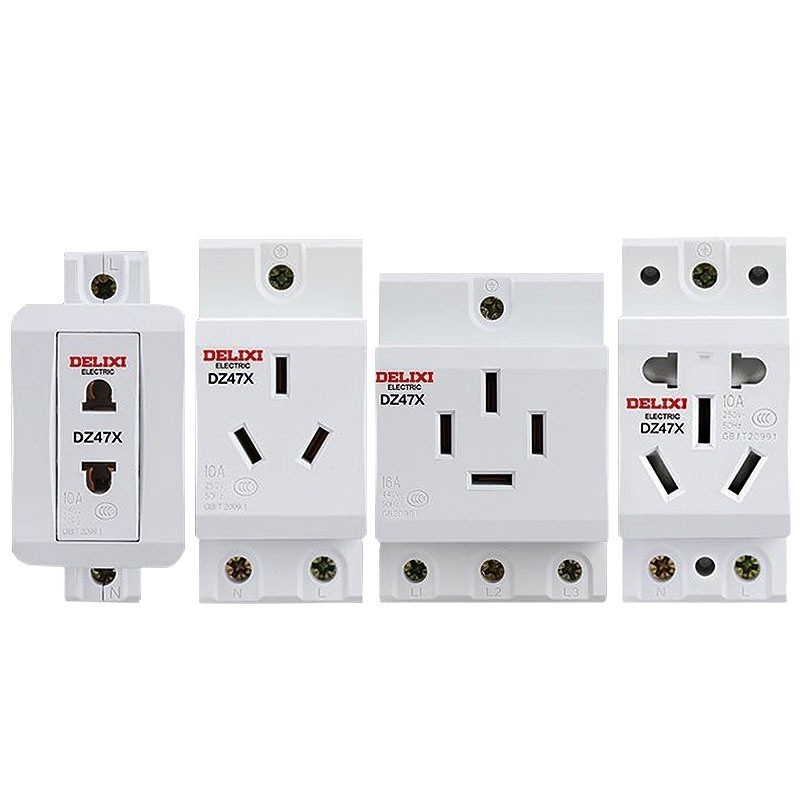 ♚Delixi modular socket DZ47X two 2 three plug 5 five holes 3 power ...