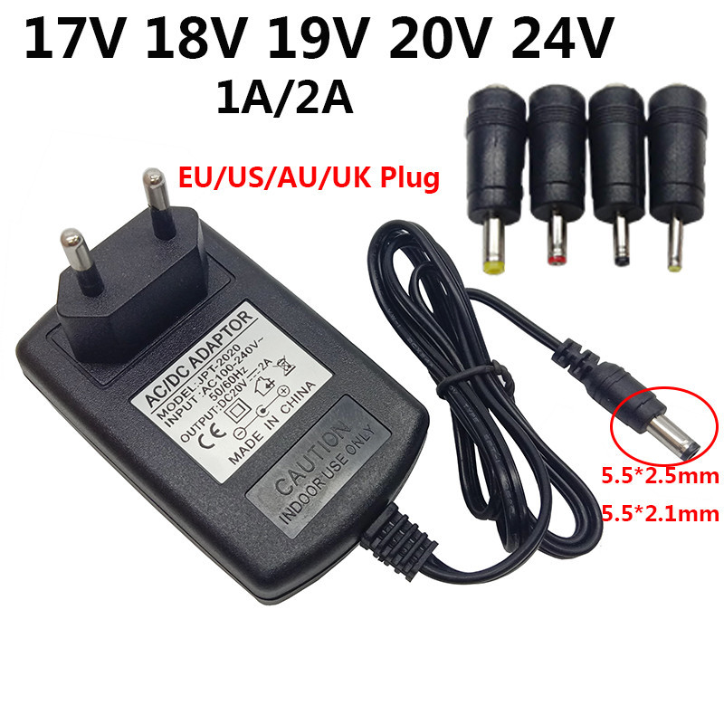 17V 18V 19V 20V 24V AC DC Power Adapter 17 18 19 20 24 Volt Adaptor 1A ...